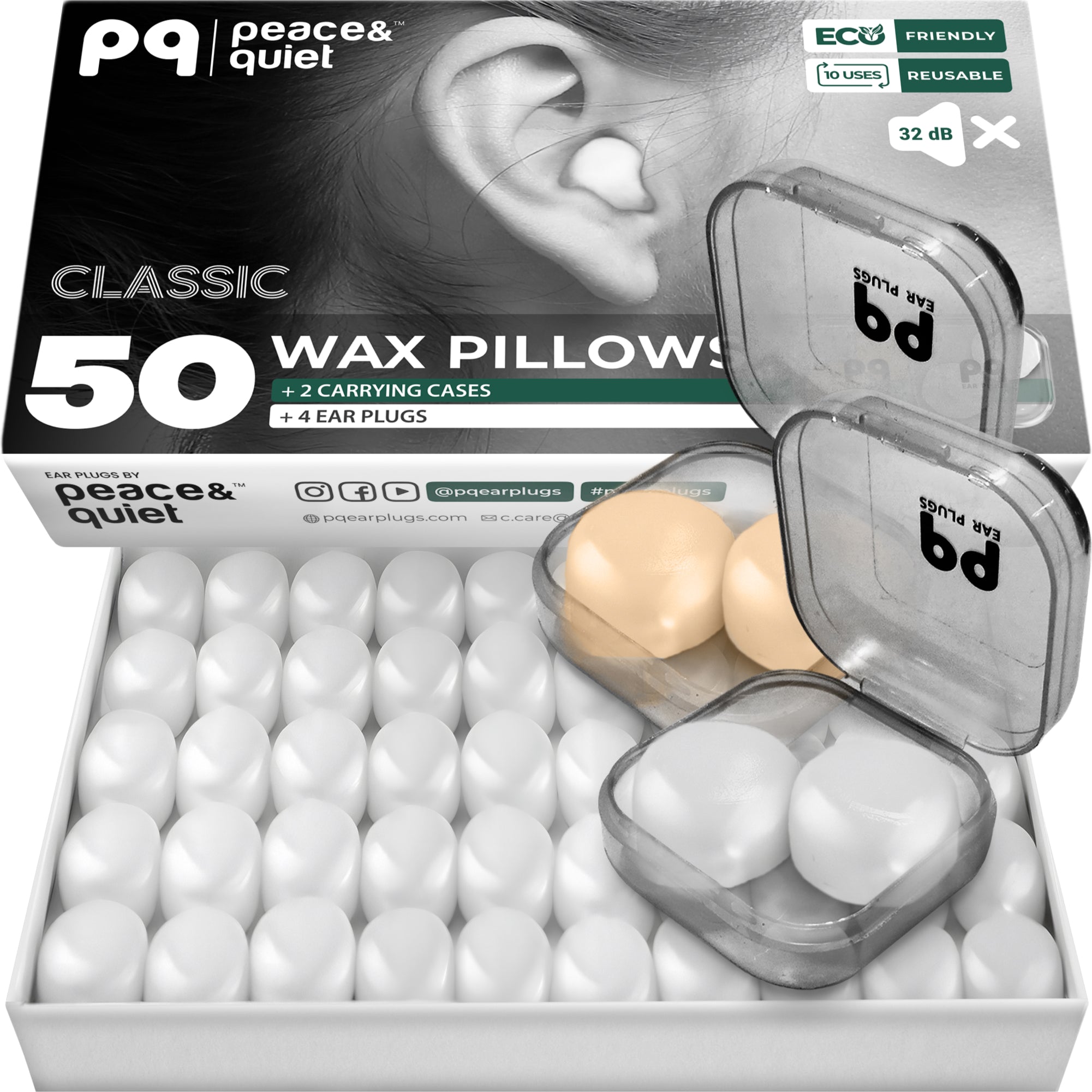 PQ WAX EAR PLUGS - 50 pillows – PQ Ear Plugs